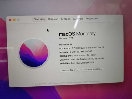 MacBook Pro A1706 Core i7-6567U DDR316.gb, SSD 512 gb  -2016 yil ideal