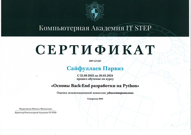 Разработчик сайтов/телеграм ботов