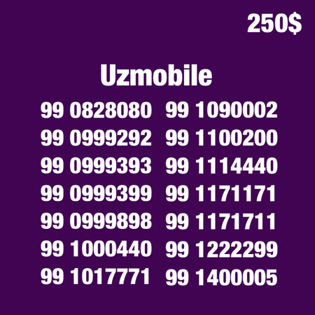 Uzmobile gold chiroyli raqamla/Красивые золотые номера Узмобайл
