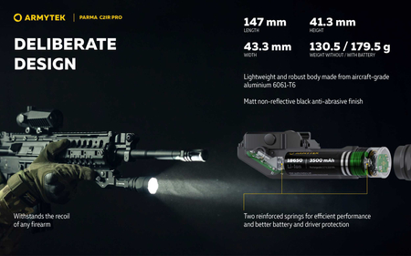 Тактический фонарь Armytek Parma C2IR Pro белым и инфракрасным светом