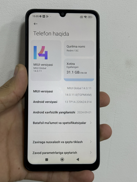 Redmi 13c 8Ram 256Gb idiyal ochilmgan karopka yo tegiga javob