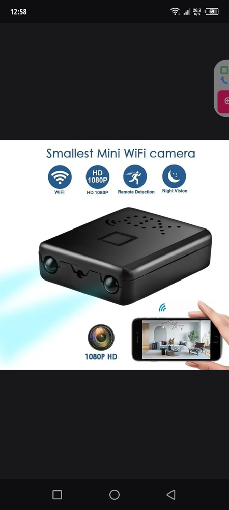 Камера ведио мини WIFI 64 гб