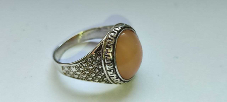 Серебряное кольцо с камнем АВАНТЮРИН, разм.21