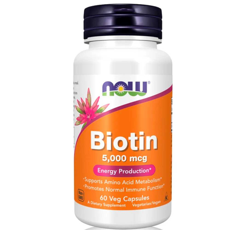 Now Foods Biotin (5000mcg) 60 vcaps Биотин, 5000 мкг, 60 капсул