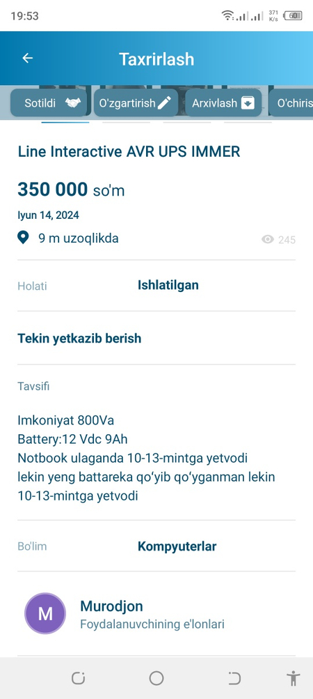 Line Interactive AVR UPS IMMER