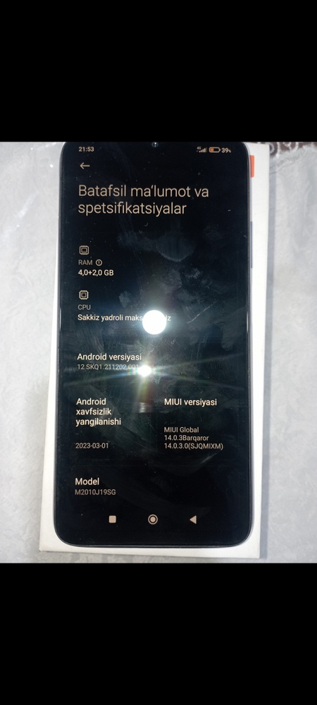 Redmi 9 T ochilmagan hammayogʻi radnoy usta koʻrmagan