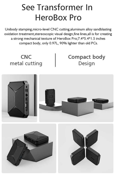 Mini PC Мини пк Chuwi Hero box Intel Celeron N4500 8Gb DDR4 256Gb SSD