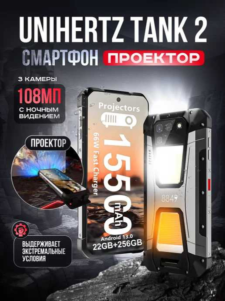 Unihertz Tank 2, с проектором.