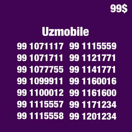 Uzmobile Gold chiroyli raqamla/ Красивые золотые номера Uzmobile
