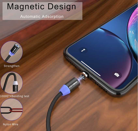 Магнитный зарядный Micro USB кабель KEYSION для iPhone XR XS Max X