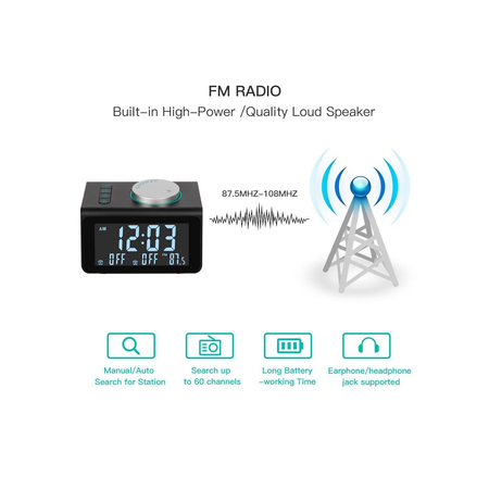 Часы будильник + Радио Small Digital Alarm Clock Radio