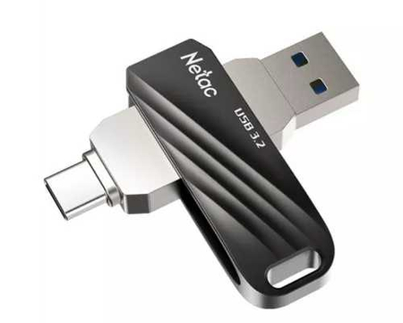 Флешка Netac USB US11 64GB USB 3.2 (USB-С и USB-A)