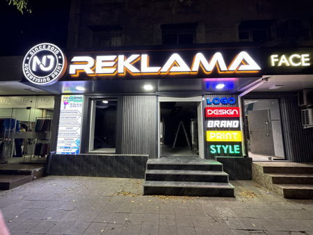 Наружная реклама Oбьемные буквы Bortma xarflar Reklama xizmatlari