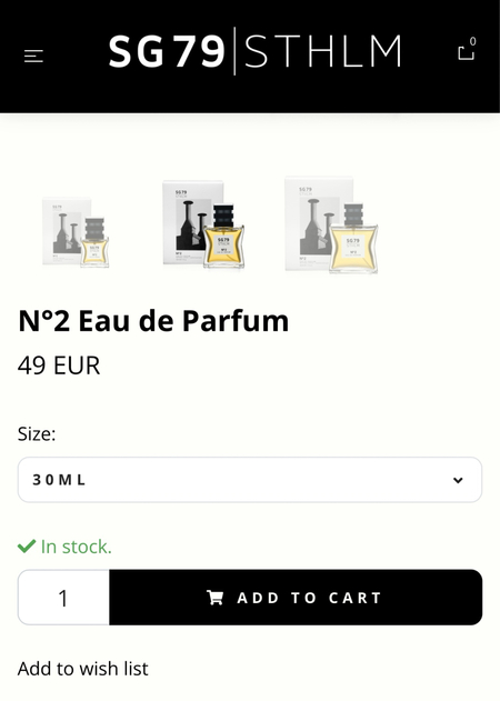 SG79 STHLM No2 Парфюмированная вода 30ml