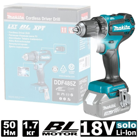 Дрель-шуруповерт Makita DDF485Z  18V , Без ЗУ, Без АКБ