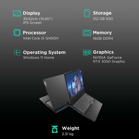 Lenovo Gaming 3 intel Core i5-12450H озу16гб 512ssd NVIDIA RTX 3050
