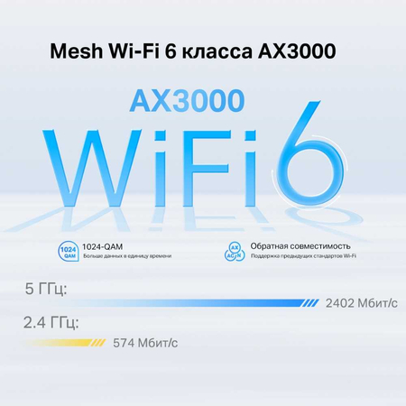 Роутер (Router) TP-Link Deco X50-4G(1-pack)/AX3000 Home Mesh WiFi 6