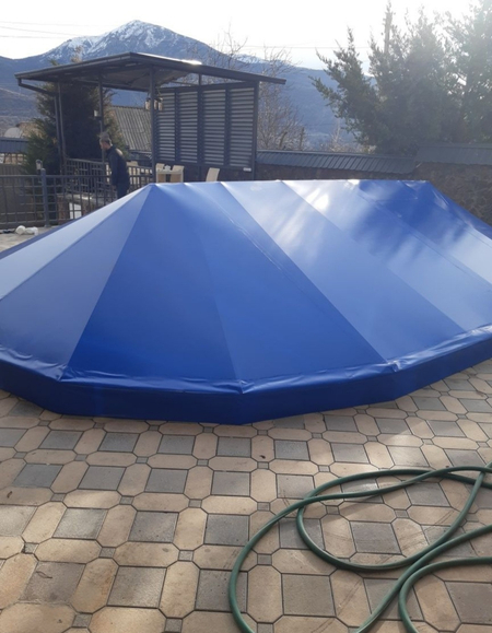 Baner tent va maskitni setkalar ustanofka qilamiz basseyn yopamiz