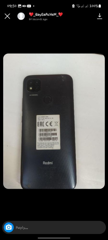 Redmi 9c xolati ideal karobka dakement bor