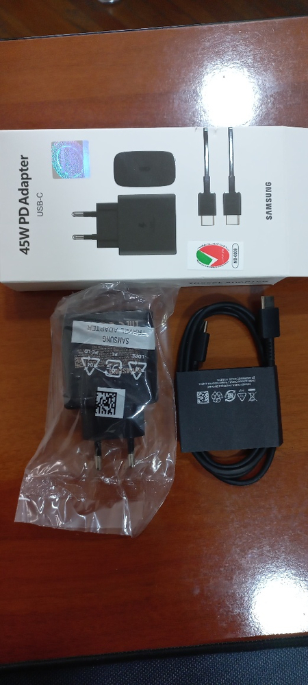 Samsung adapter+kabel 45W (зарядчик)