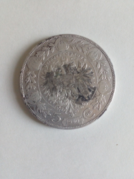Серебряная монета 5 крон 1900г.