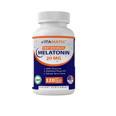 Vitamatic Мелатонин, таблетки 20 мг | Вегетарианский, без ГМО,