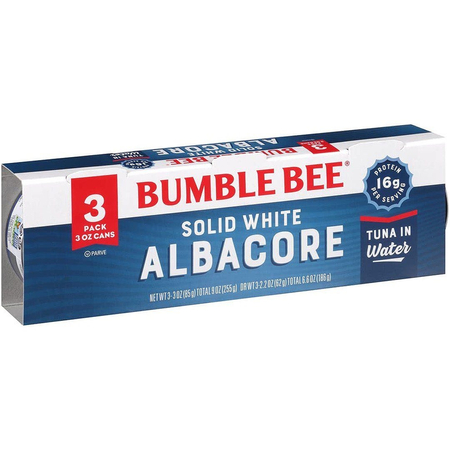 Твердый белый тунец альбакор Bumble Bee в воде, банки по 3 унции (3 шт