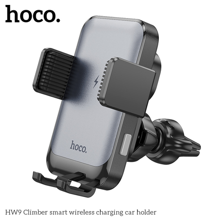 Автомобильный держател для телефона с беспроводной зарядкой hoco hw9