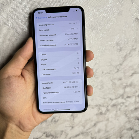 iphone Xsmax Black 64gb dual sim 80% ishlashi alo !!