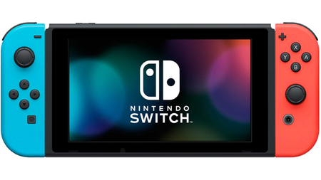 Nintendo Switch with Neon Blue and Neon Red Joy-Con