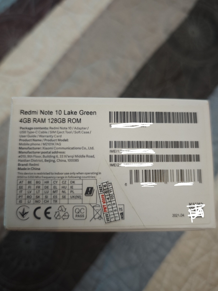 Redmi note 10 lake green 4gb/128gb