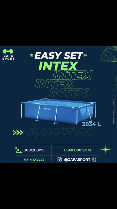 Basseyn Karkasniy Intex 300x200x76 metal karkas sifatli mahsulot !!!