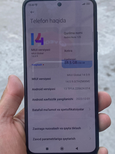 Redmi note 12 S тел уста курмаган абсолютна йенги келишадиган жой бор