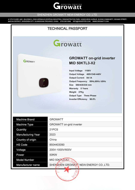 Инверторы для солнечных панелей GROWWAT INVERTER 3FAZA