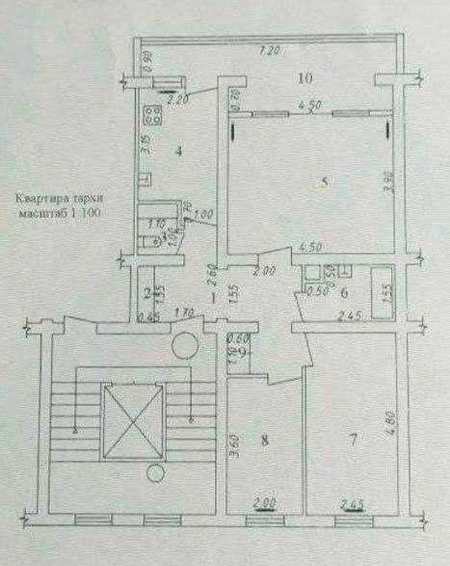 м.Ойбек ул.Чехова школа 60 3(2)-комнатная 2/9 71 м² ремонт