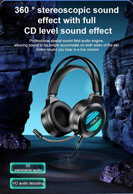 Наушники проводные AULA S606 RGB