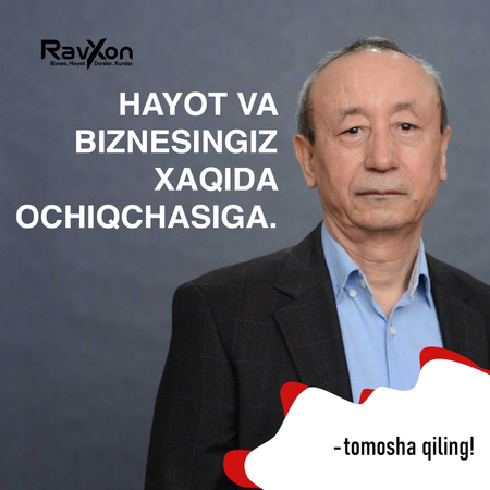Бизнес -устоз Равшанбек Хонниёз дан 1 соатли БЕПУЛ МАСЛАХАТ олинг!