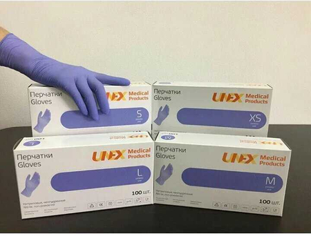 Перчатки нитриловые UNEX Размер: S, M, L 100 шт. в уп.