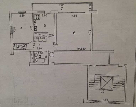 Карасу-1 с/м Дунье 2-комнатная 3/9 60 м² без ремонта