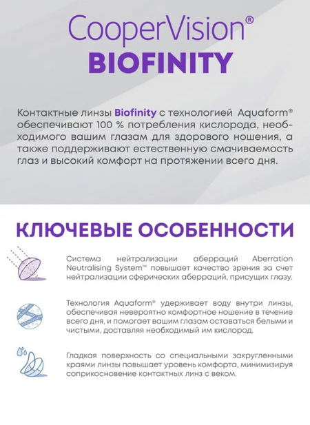 Контактные линзы Biofinity CooperVision