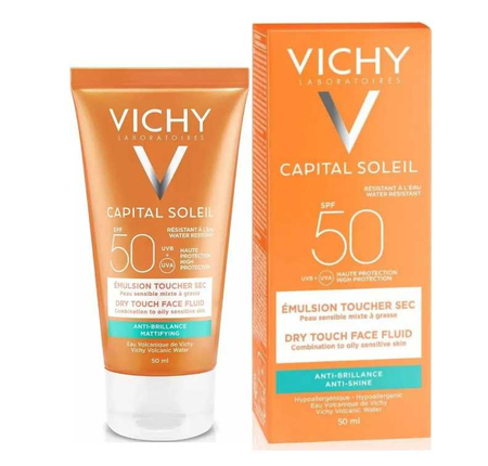 Vichy Capital Ideal Soleil Matlashtiruvchi Emulsiya, Spf 50, 50ML Fran