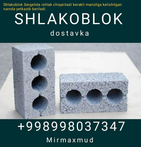 Shlakablok yekazib beramiz