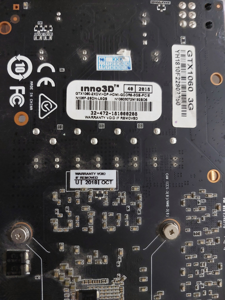 Продам Видеокарту Gtx1060 3 gb