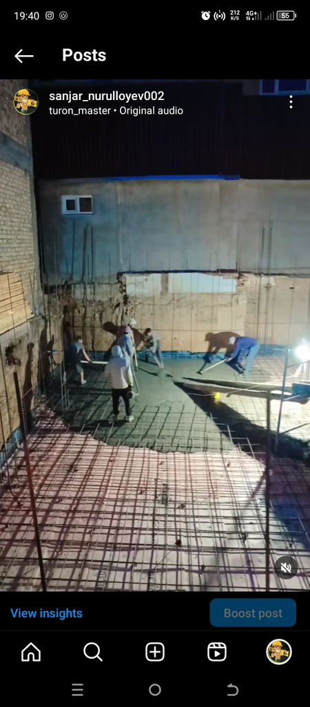 Katlavandan boshlap tom qismigacha.beton gʻisht suvoq stiyashka tom