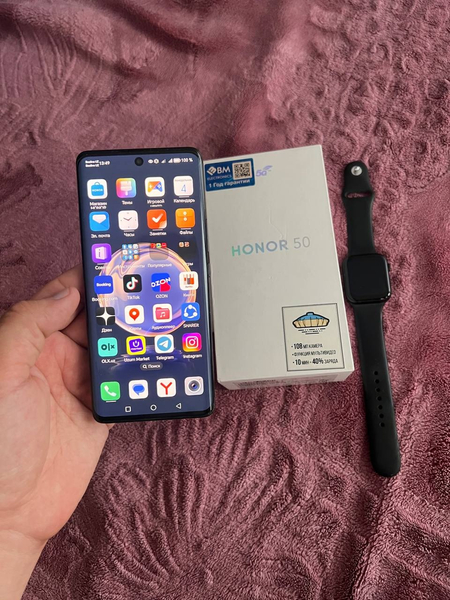 Honor 50 8/128Gb 5G Igravoy Flagman karobka plus naushnik iwatch Ideal
