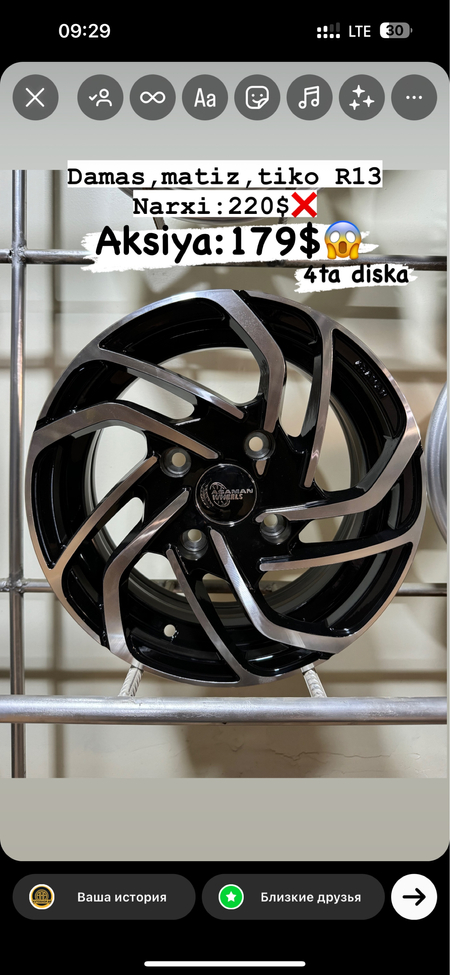 Aksiya R13 saka diska damas,matiz,tiko