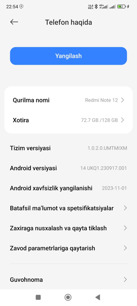 Redmi note 12 ideal holatda