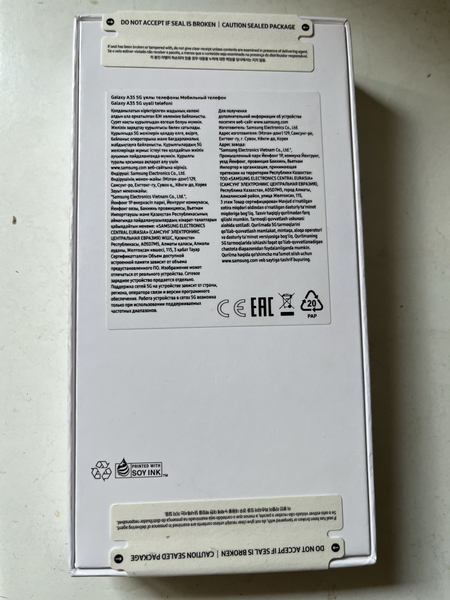 Samsung A35 1 yil garrantiya Pachka