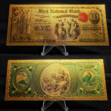 Коллекция сувенирных Долларов США 24k Gold. 7 банкнот