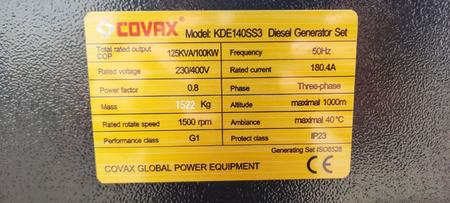 Navigator Covax 125 kva 100 kw